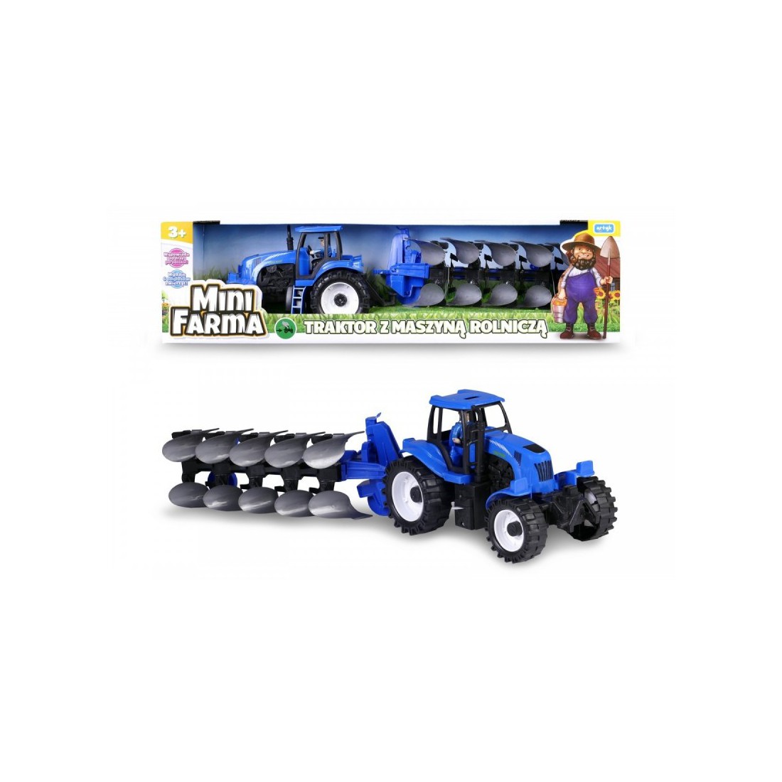 MINI FARMA MÓWIĄCY TRAKTOR Z MASZYNĄ ROLNICZĄ Z PŁUGIEM